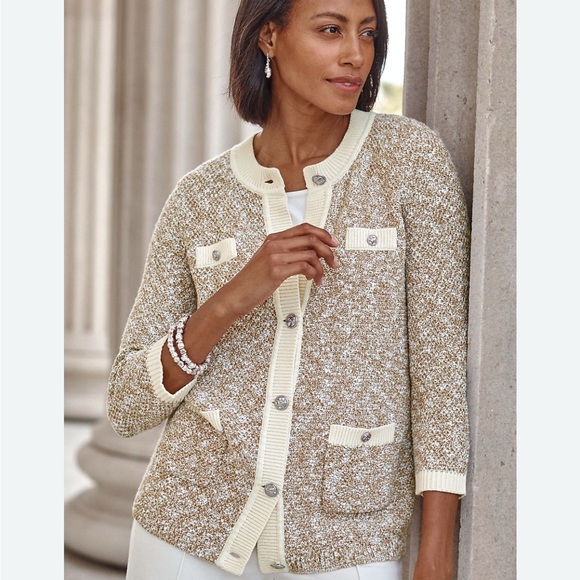 J. Jill | Sweaters | Jjill Wearever Collection Textured Knit Button ...